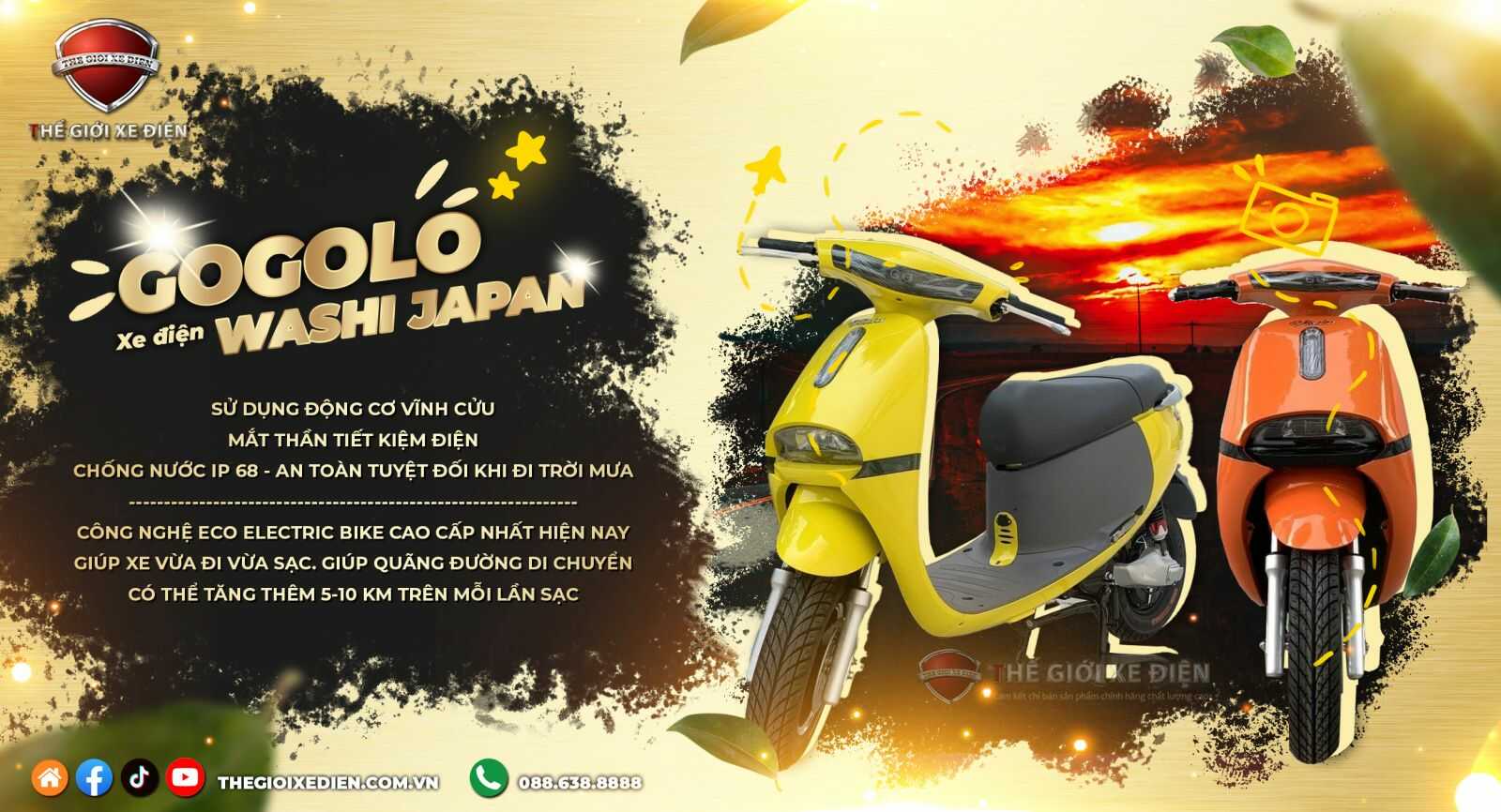 Xe Máy Điện Gogolo Washi 2023 Chính Hãng